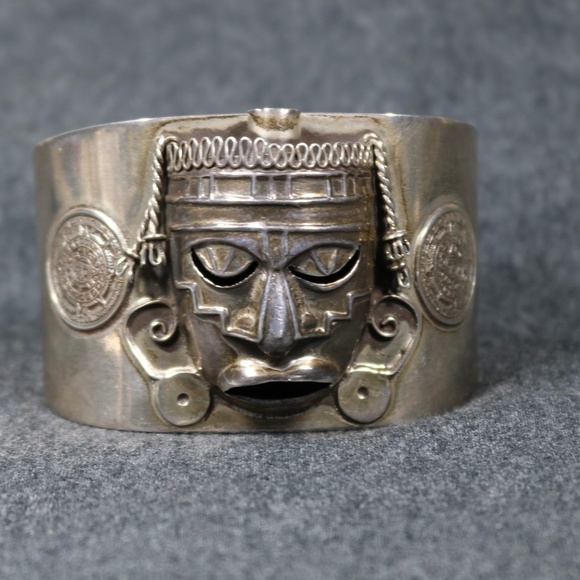 Sterling | Jewelry | Vintage 925 Handmade Sterling Silver Aztec Warrior ...